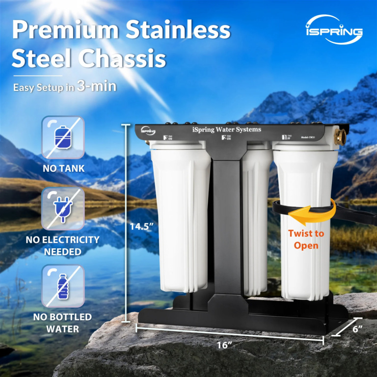 iSpring CW31 3-Stage RV Water Filtration System, Whole House Water ...