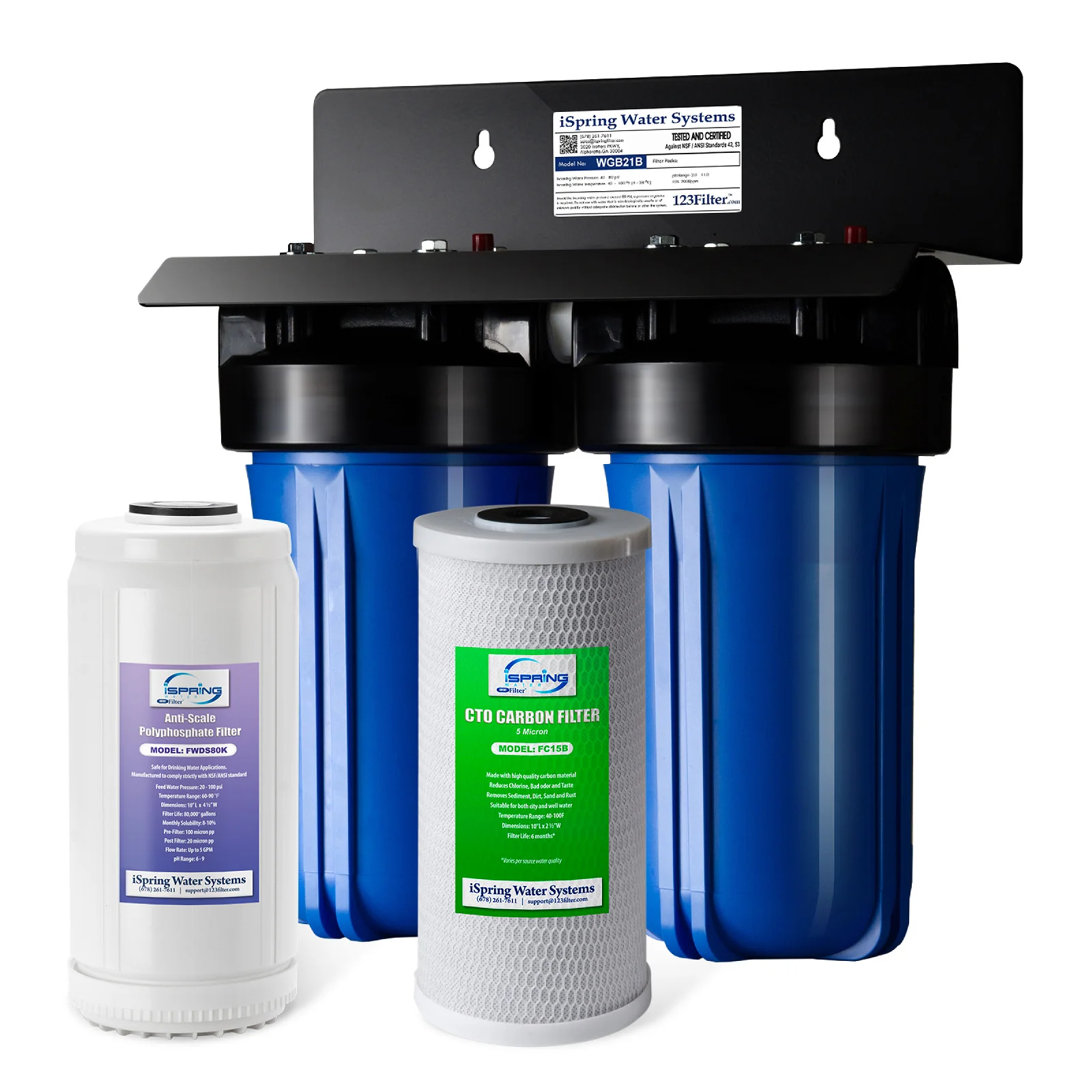iSpring WCFM500K Iron, Manganese, and Hydrogen Sulfide Whole House ...